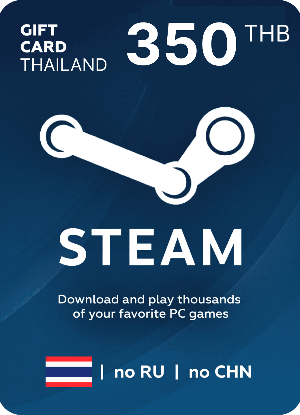 Подарочная карта Steam 350 THB Тайских бат / Таиланд / Цифровой код пополнения счета / Steam Gift Card Thailand