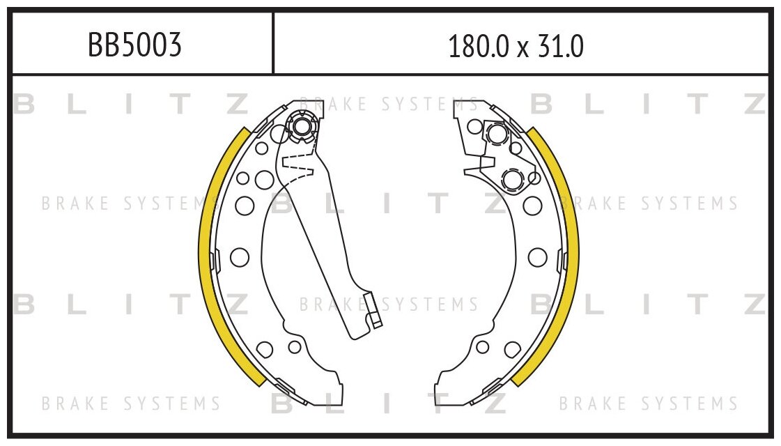 Колодки тормозные барабанные зад Blitz BB5003