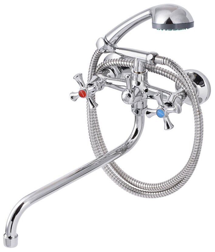 Смеситель для ванны Профсан ПСМ-157-ЕК/75, двухвентильный, хром