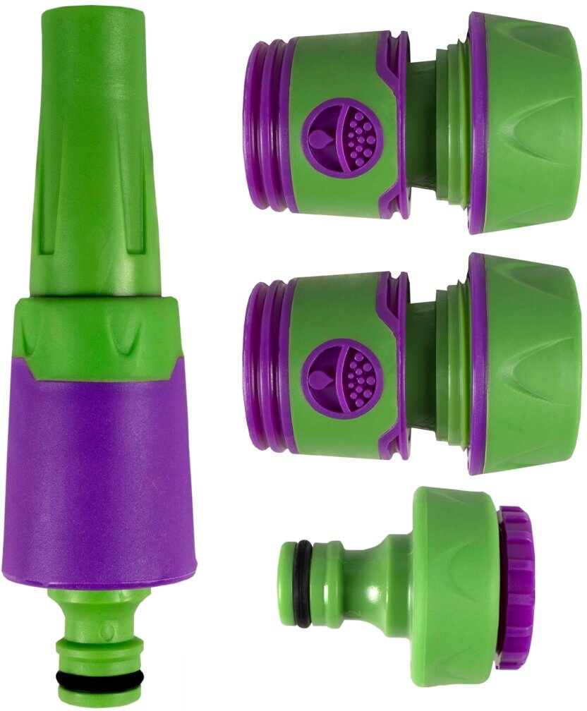 Набор фитингов для шлангов 3/4" 4 предм. Пластм. С резин. Покрытием "Don gazon" 096-5816