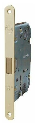 Замок магнитный WC 50x8x96x6 штульп овал 18 мм, латунь матовая с ответной планкой W7 и винтами