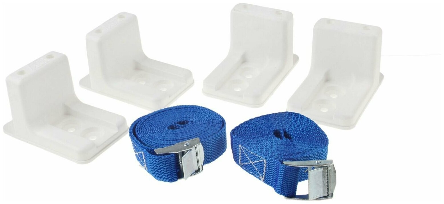 Комплект креплений CAN-SB для стационарных топливных баков, пластик, 2 ремня, белый, 4 шт.