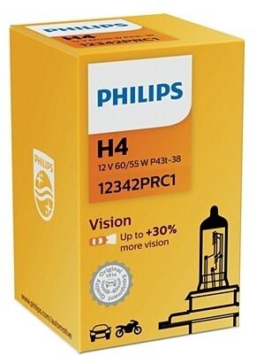 Лампа Philips H4 60/55W (+30%) Premium 12342 PR карт.