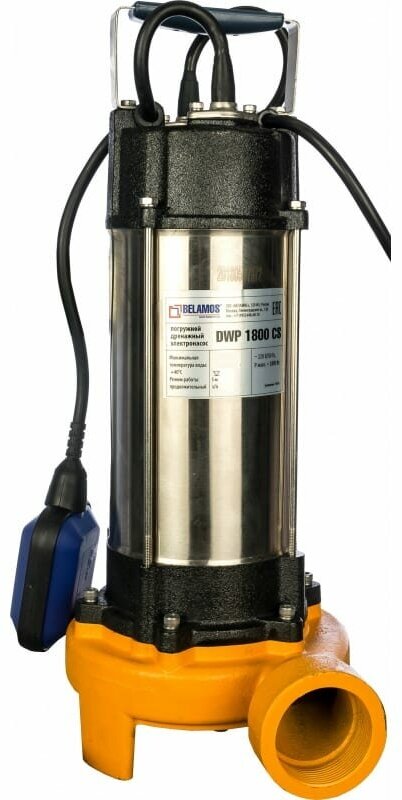 Дренажный насос BELAMOS DWP 1800CS, чугунный корпус, 1800Вт, 24м³/ч, 5м