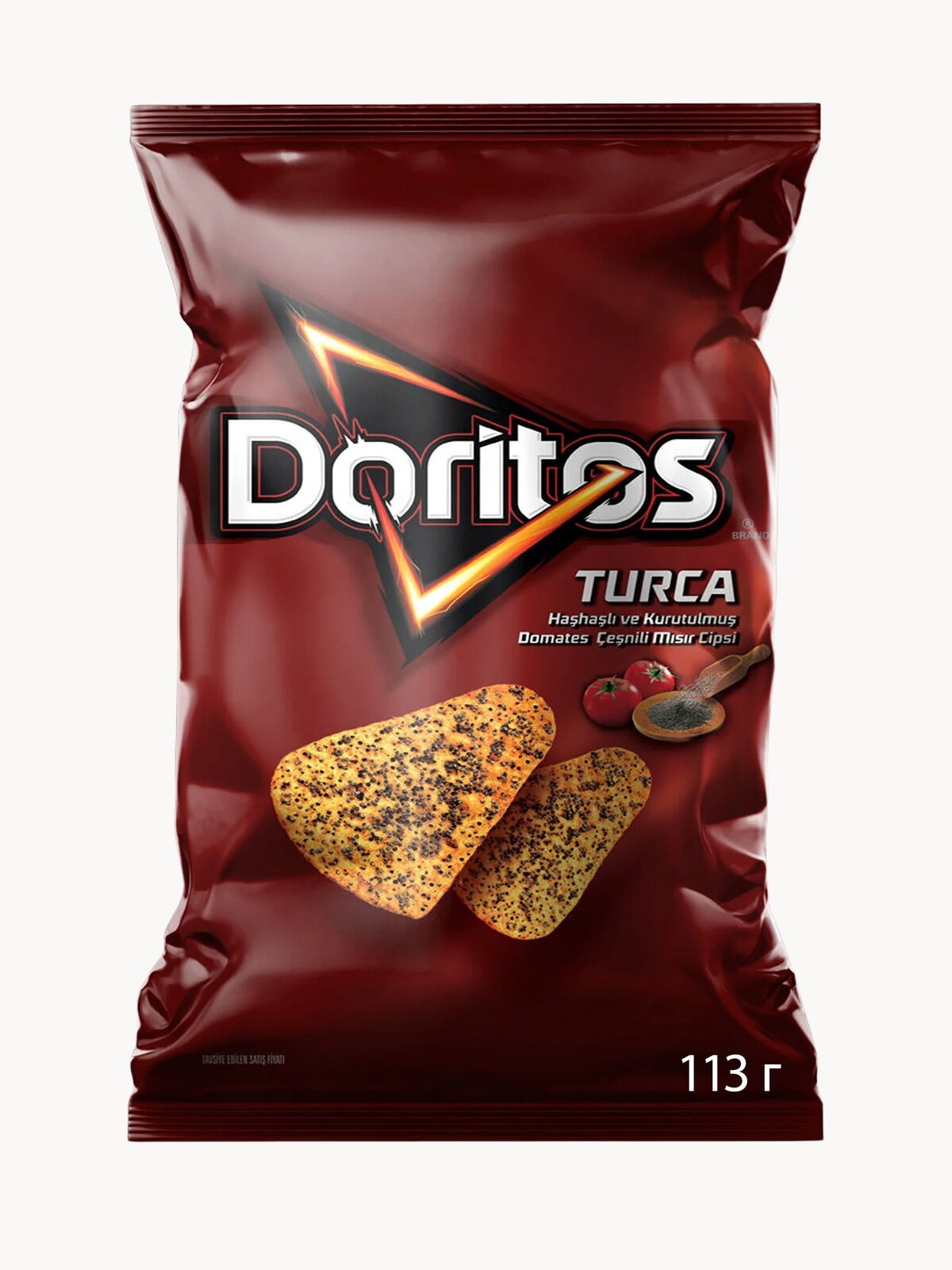 Кукурузные чипсы Doritos Turca со вкусом сушеных томатов и мака 1 шт. 113 г Турция