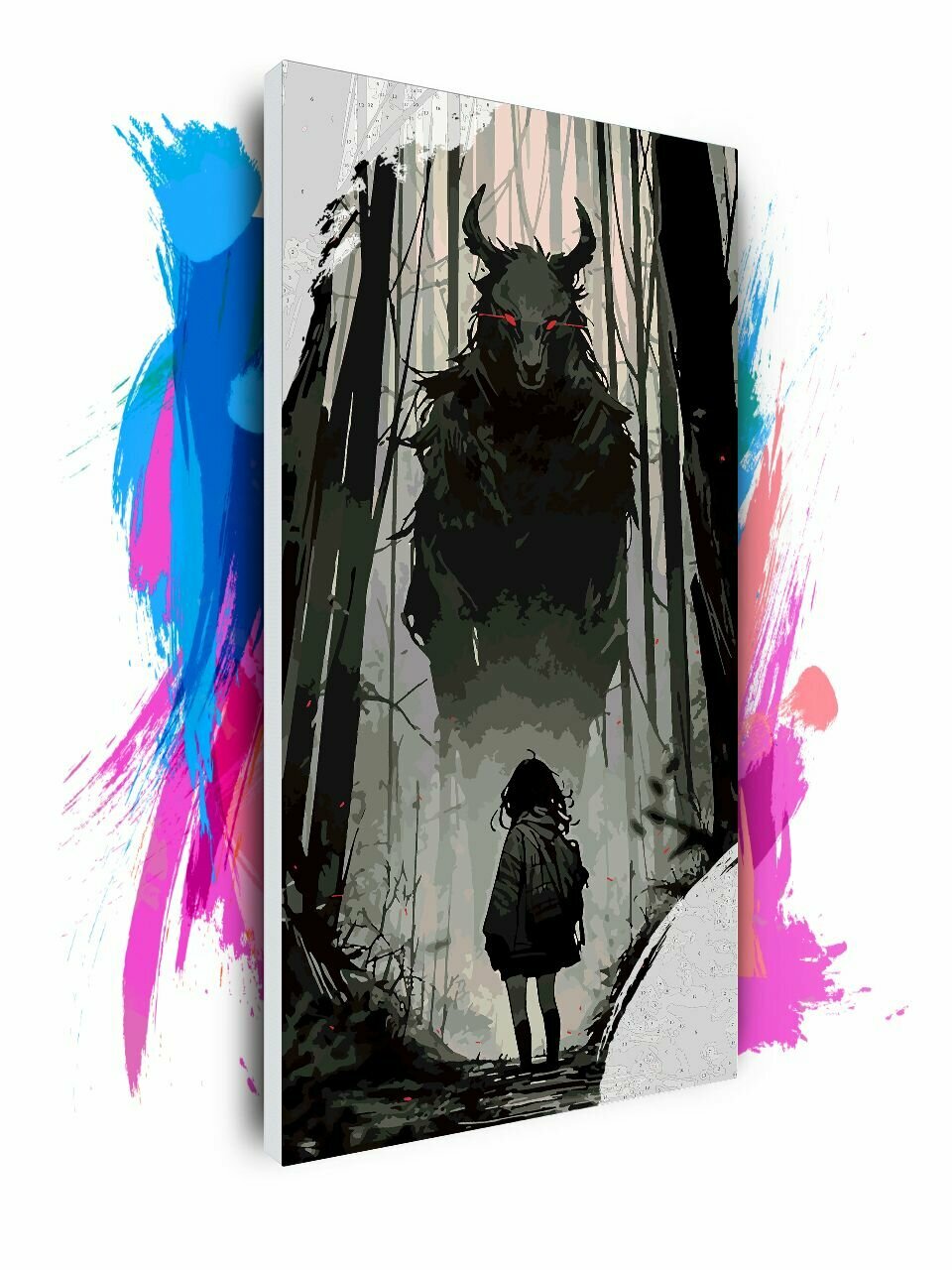 Картина по номерам на холсте Встреча в лесу, 40 х 80 см