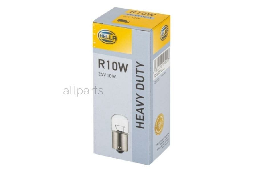 BEHR-HELLA 8GA002071251 лампа накаливания! задн. габариты, знак и салон 10W 24V (BA15S)\ Omn MB, MAN, DAF, Krone