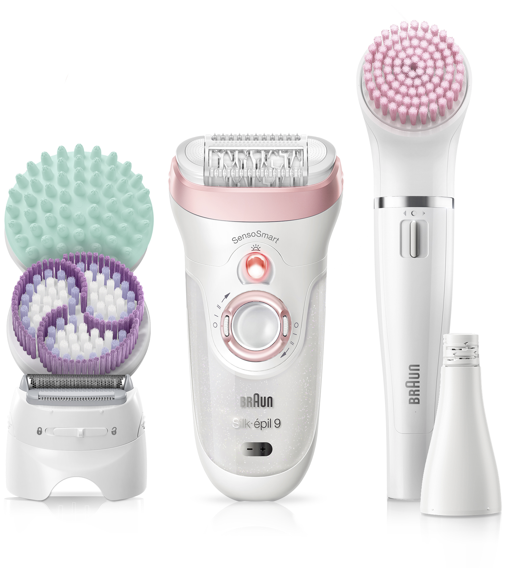 Эпилятор Braun SES 9-985 Silk-epil 9 Beauty Set 300 мм белый, розовый 00-00004696