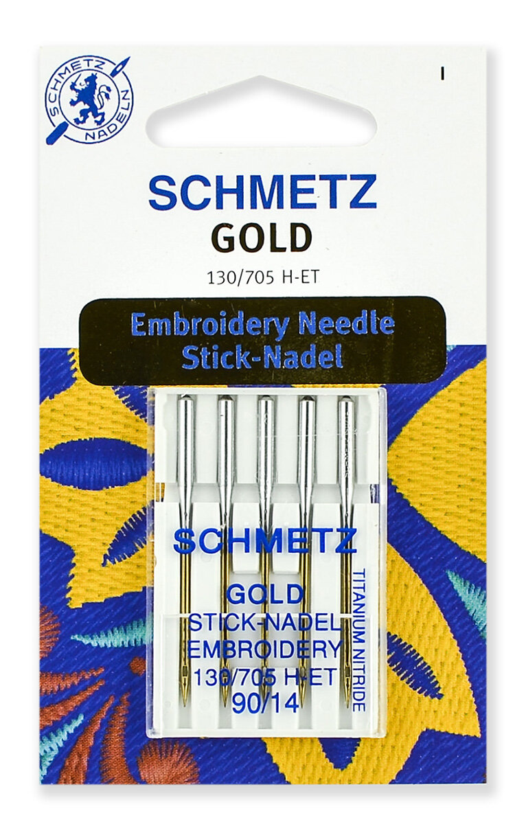 Иглы вышивальные GOLD Schmetz 130/705 Н-ET №90, 5 шт.