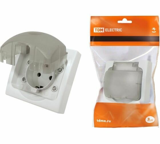 Розетка TDM 2П+З скрытой установки IP54 16А серая Вуокса SQ1803-0108