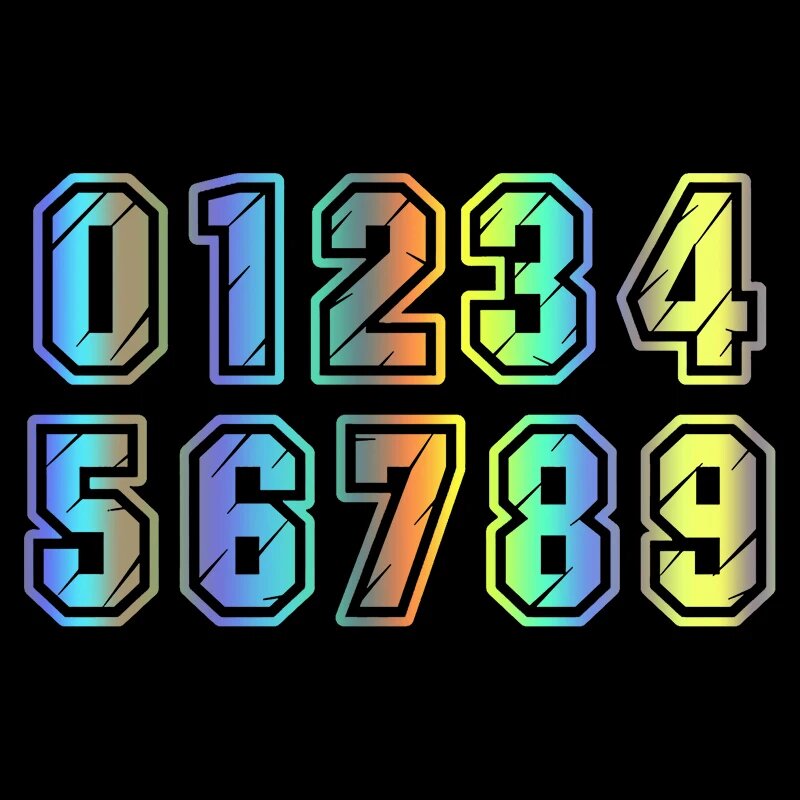 Фигурки 0, 1, 2, 3, 4, 5, 6, 7, 8, 9, гоночный номер, шлем, виниловые наклейки, аксессуары для мотоциклов, наклейка