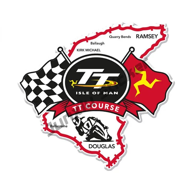 Наклейка TT Isle of Man, 13см, Style I