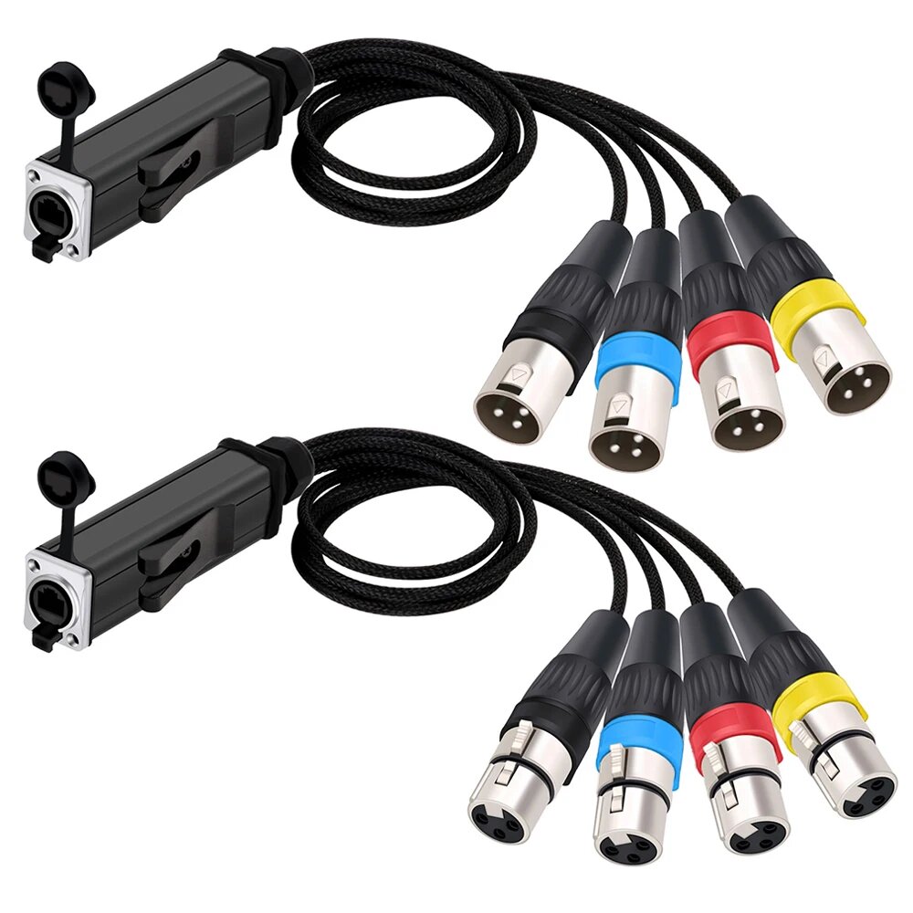 Сетевой разветвитель XLR Snake, 4 канала, 0,5 м, 1 м, 2 м, 3 м, 4 м, 5 м