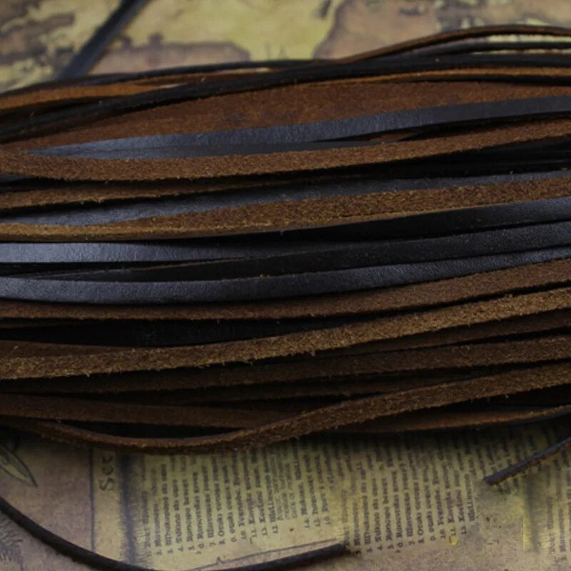 REGELIN Черная кожаная нить из бычьей кожи 2 м 4mm, coffe