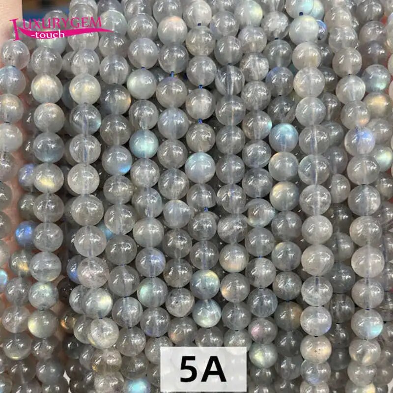 Лунный камень бусины серые IUXURYGEM-TOUCH 6mm approx 60Pcs, 5A Beads