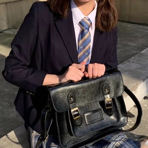 Винтажный рюкзак в корейском консервативном стиле, студенческие школьные сумки из искусственной кожи, женская японская милая сумка-мессенджер, женская сумка Bolsas Para Mujeres 2025 Темно-синий, черный