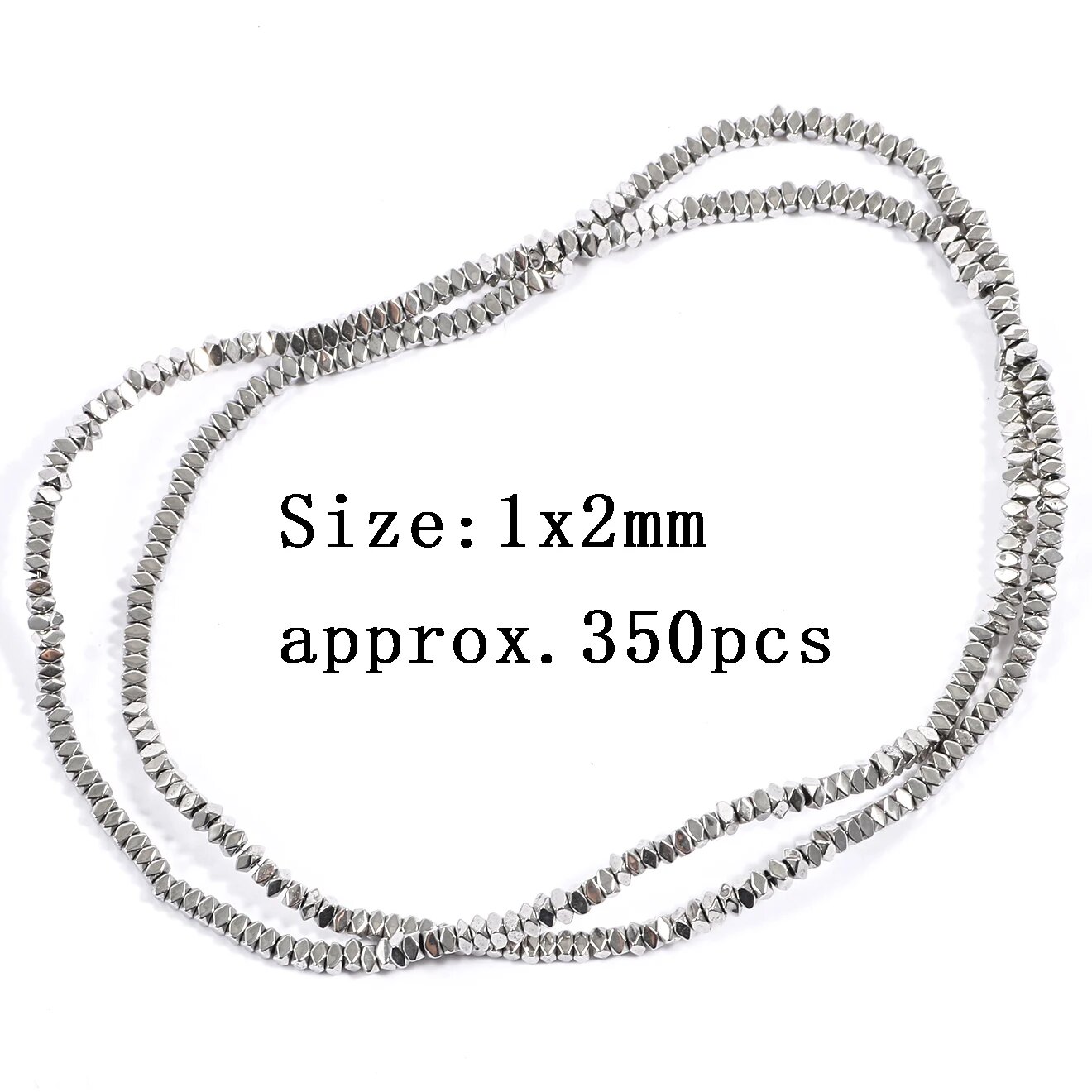 Гематитовые бусины белые золотые LNMBII Серебряный, 22