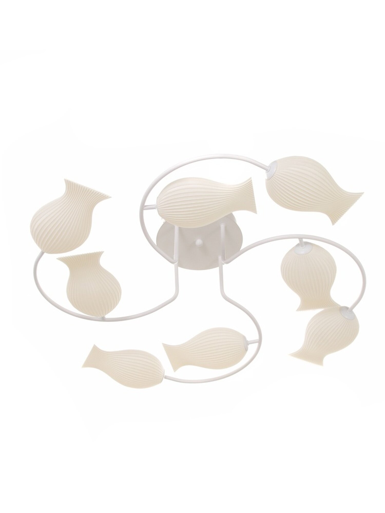 Люстра BayerLux "Букет", 8 ламп, G9, 5 Вт, ретро-стиль, белая, пластик, металл