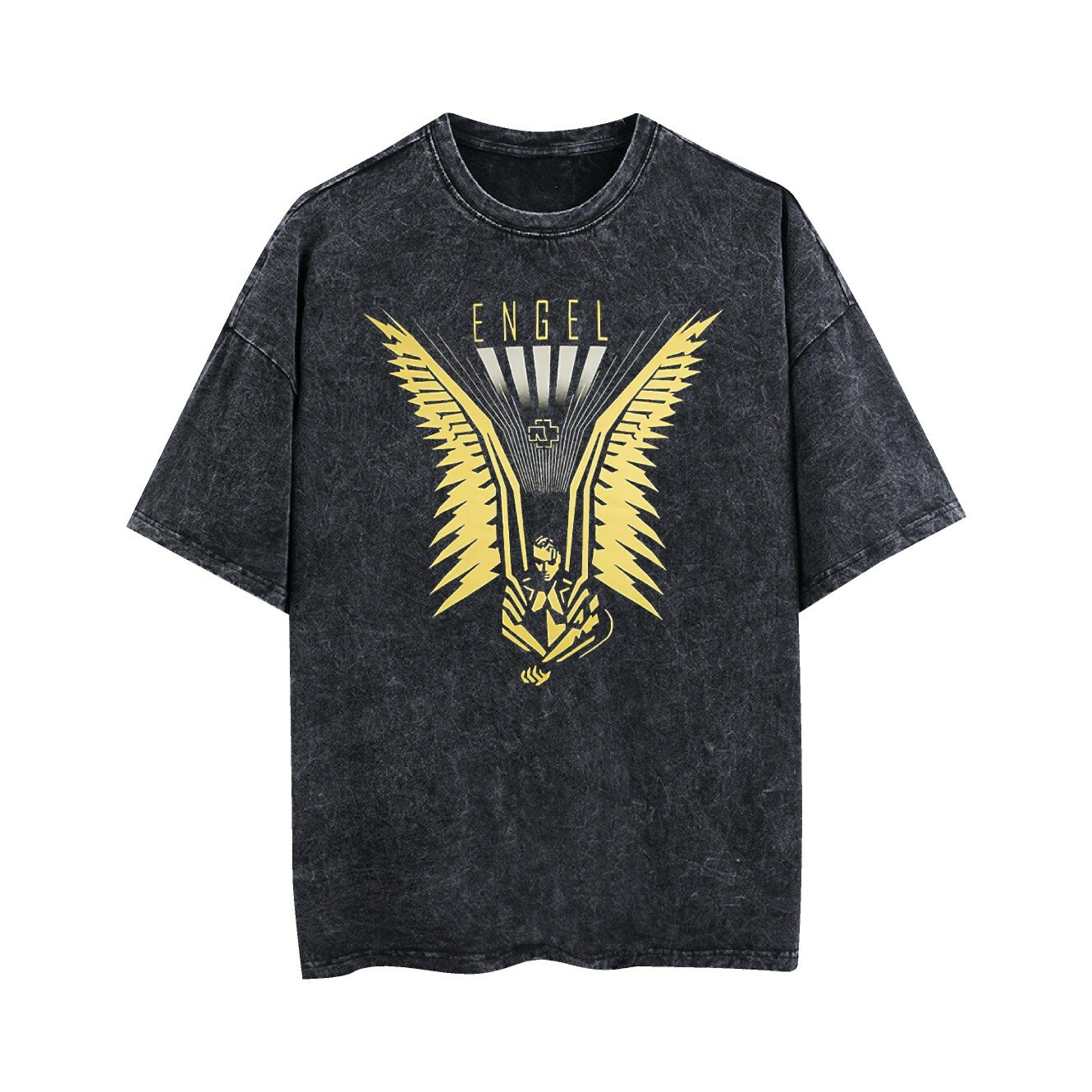 Ретро-футболка Rammstein Engel Vintage Черный ретро-костюм с коротким рукавом