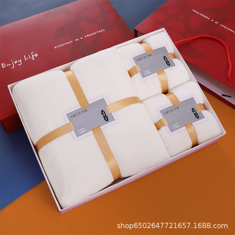 Подарочный набор полотенец, с логотипом, 3 шт