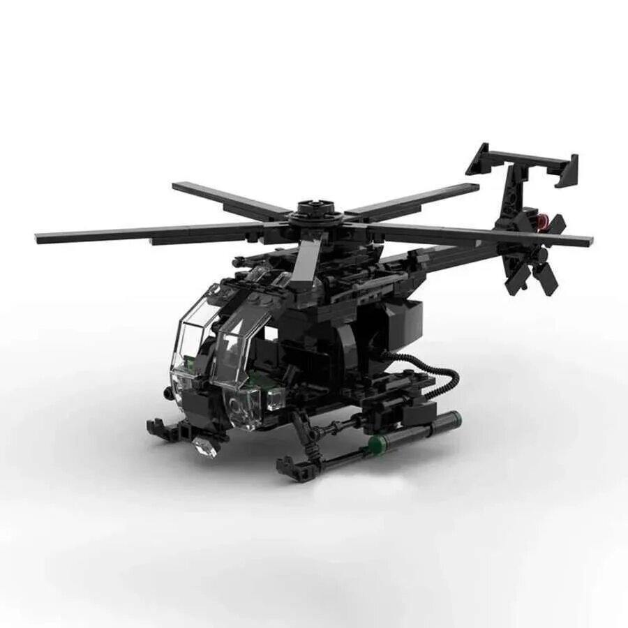 Военная Серия AH-6 Штурмовой Вертолёт Moc Строительный Блок, пластиковый конструктор для детей