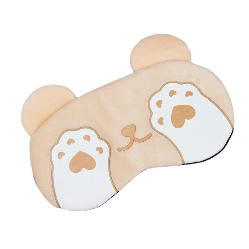 Милые повязки для сна с принтом в виде лап животных. Мягкая плюшевая повязка для сна с кошачьими ушками и лапками в форме сердца. Светонепроницаемая повязка для глаз для детей и взрослых. Дорожная повязка для сна.