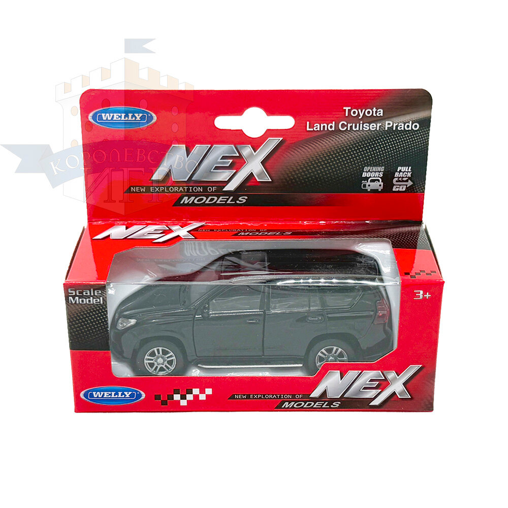 Машинка Welly Toyota Land Cruiser Prado, черный, 1:38, арт.43630LW-B