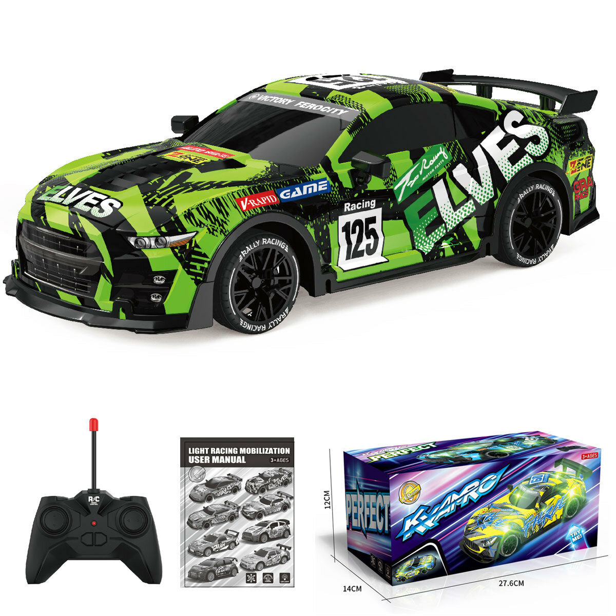 27 Гц Радиоуправляемая машинка, светящаяся игрушка, масштаб 1:18, имитация багги, электромобиль для гонок и дрифта, модель электромобиля, игрушка для детей, подарок
