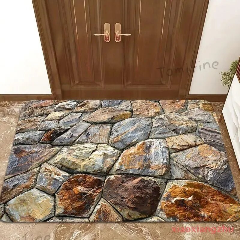 Коврик придверный 3D 60x90 см, каменная текстура, коврик для входной двери из полиэстера