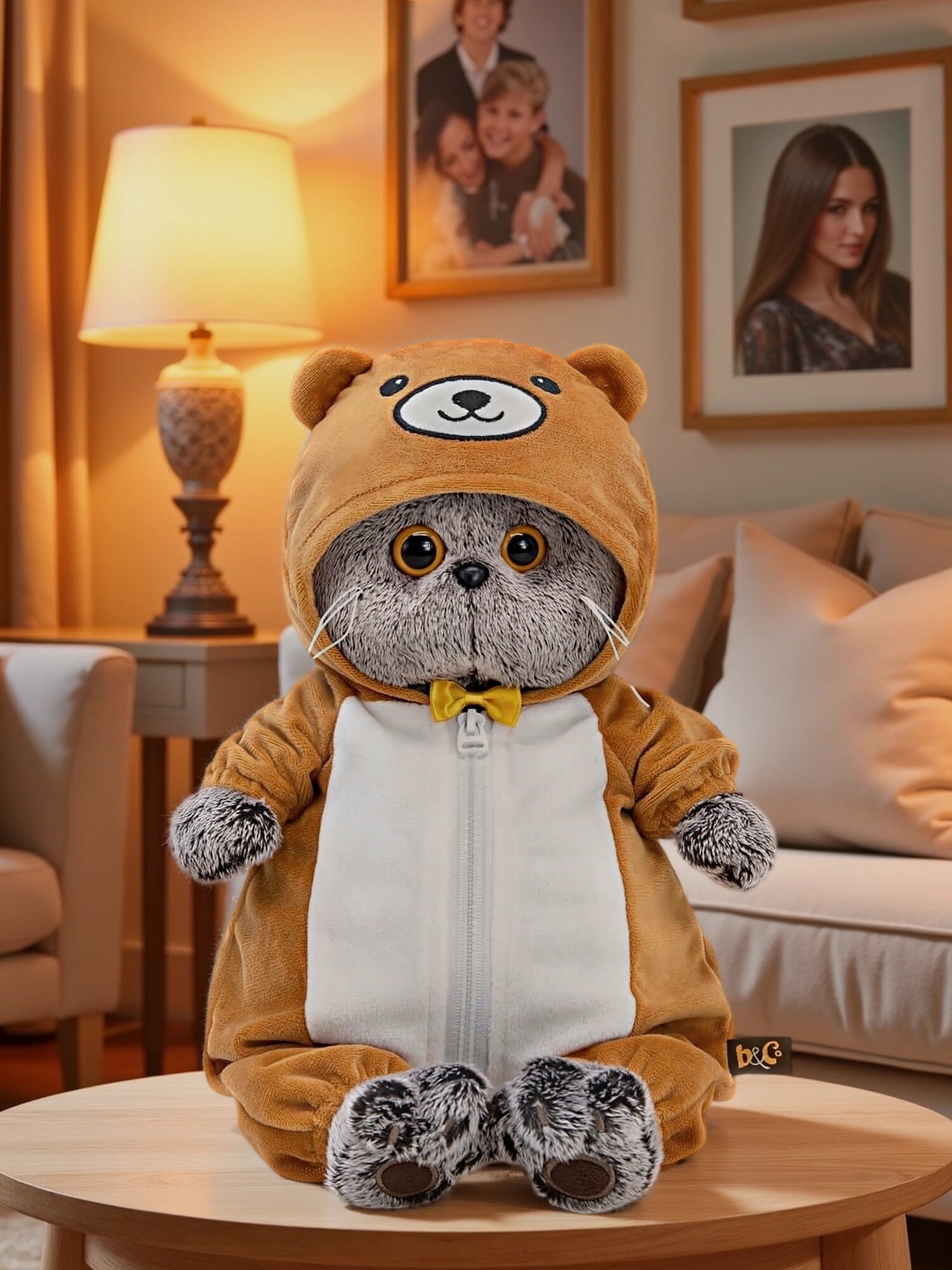 Мягкая игрушка Budi Basa Кот Басик в кигуруми "Медвежонок"