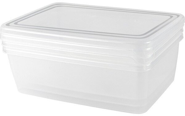 Контейнер набор 1,35л прямоуг 3шт для хранения и заморозки прозрачн./22 ПлР