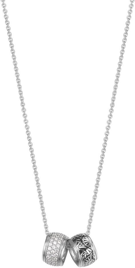 Колье, серебро, 925 проба, родирование, фианит, эмаль