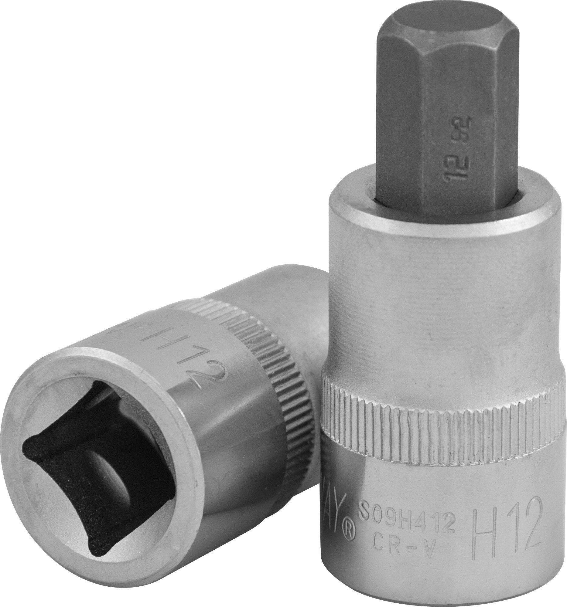 Насадка торцевая 1/2"DR с вставкой-битой шестигранной, H12, 55 мм, S09H412, Jonnesway