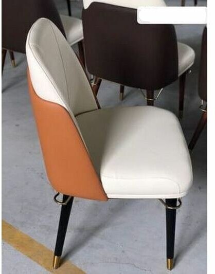 Стул обеденный в стиле MELTING LIGHT Chair By Turri Furniture (бежевый + оранжевый, ножки черные)