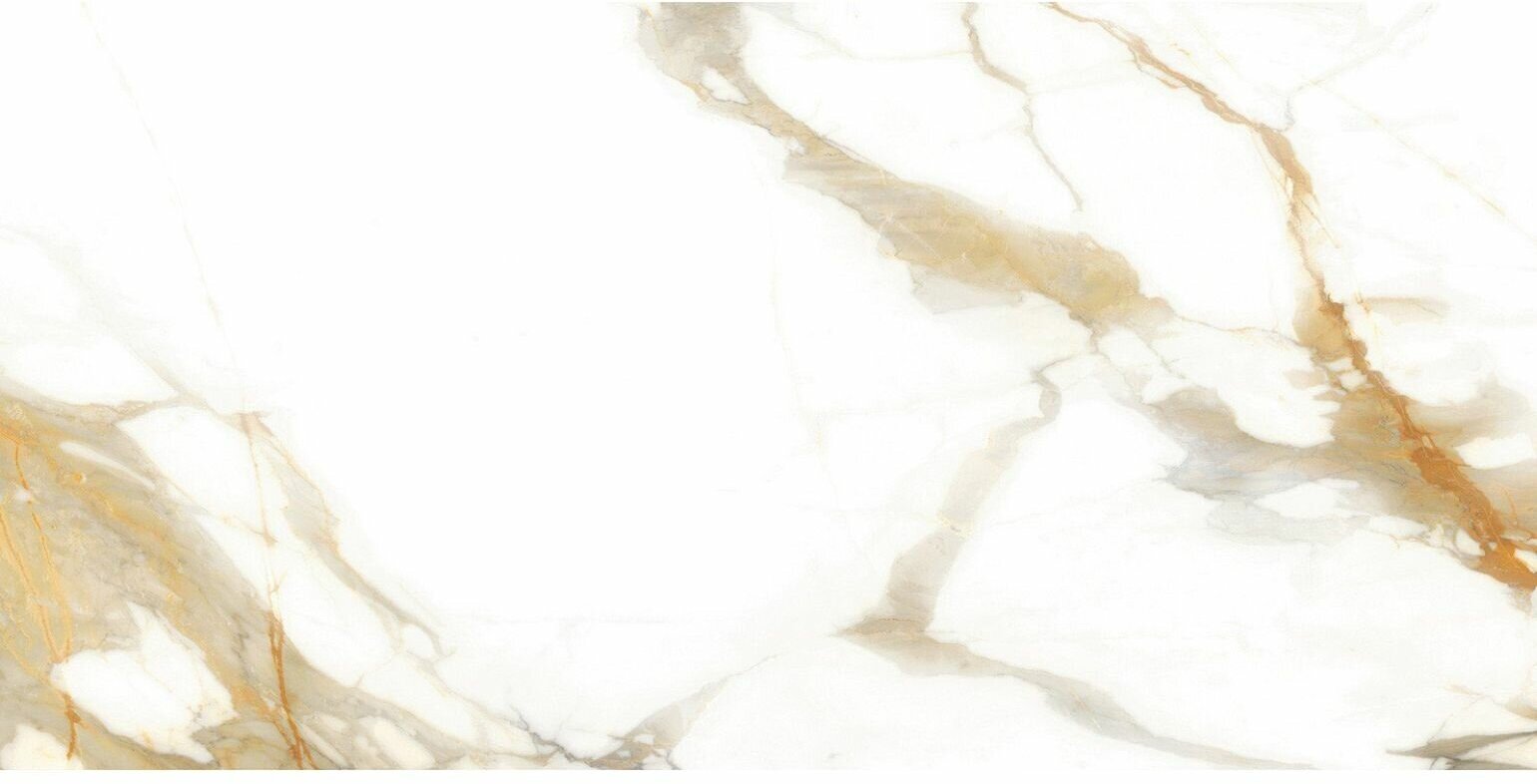 Керамогранит Alma Ceramica Calacatta Oro 57x114 см лаппатированный белый для полов