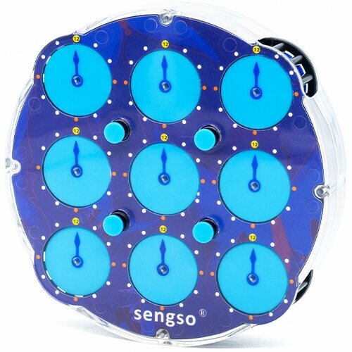 Головоломка Часы Рубика ShengShou Clock M Магнитные /Синий пластик/Развивающая игра.