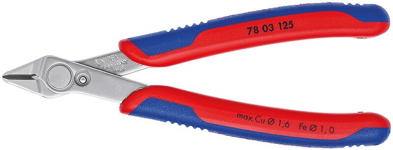 Electronic Super Knips Бокорезы прецизионные, нерж, 125 мм, 2-комп ручки KNIPEX KN-7803125
