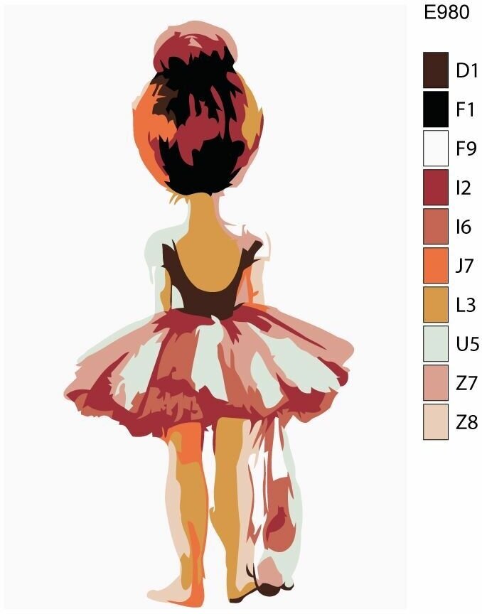 Детская Картина по номерам E980 "Балерина" 20x30