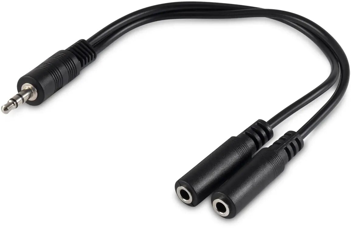 Адаптер аудио Buro BU-2XJACK-JACK, 2xJack 3.5 (f) - Jack 3.5 (m), 0.2м, черный