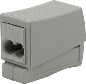 Строительно-монтажная клемма СМК 224 для светильника на 1 проводник (1,0-2,5)/(0,5-2,5) мм², серая {07-2401} (1 шт)