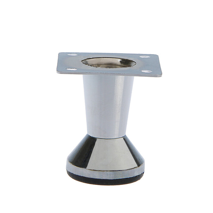 Опора мебельная, регулируемая, конусообразная, h 50 мм, цвет хром
