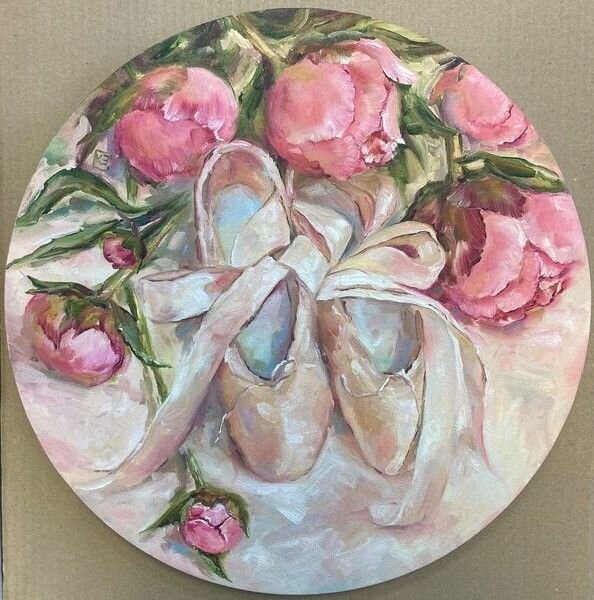 ART-Salon at Oktyabrskaya картина "Нежность", диаметр 40 см; холст, масло; авторская работа