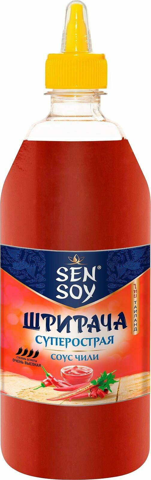 Упаковка из 6 штук Соус SEN SOY Чили Шрирача суперострая пл/б 310г