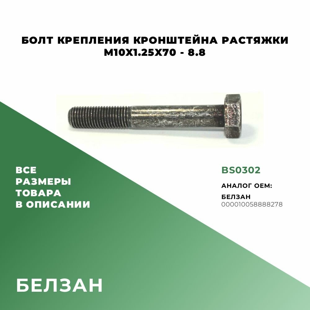 Болт кронштейна растяжки M10х70х1,25-8.8; ОЕМ:000010058888278; BS0302 - 2 шт.