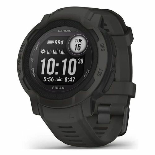 Смарт-часы Garmin Instinct 2 Solar, 45мм, 0.9", черный/черный [010-02627-00]