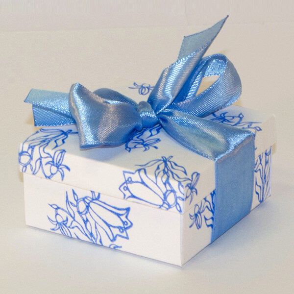 Подарочная коробочка, 6.2х6.2х3.1см, голубая, 2 шт.