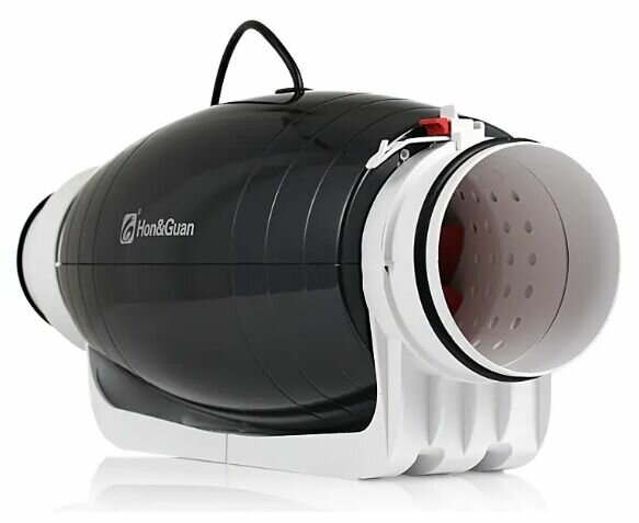 Канальный вентилятор Hon Guan HDD-100/125, мощность 33Вт, черный