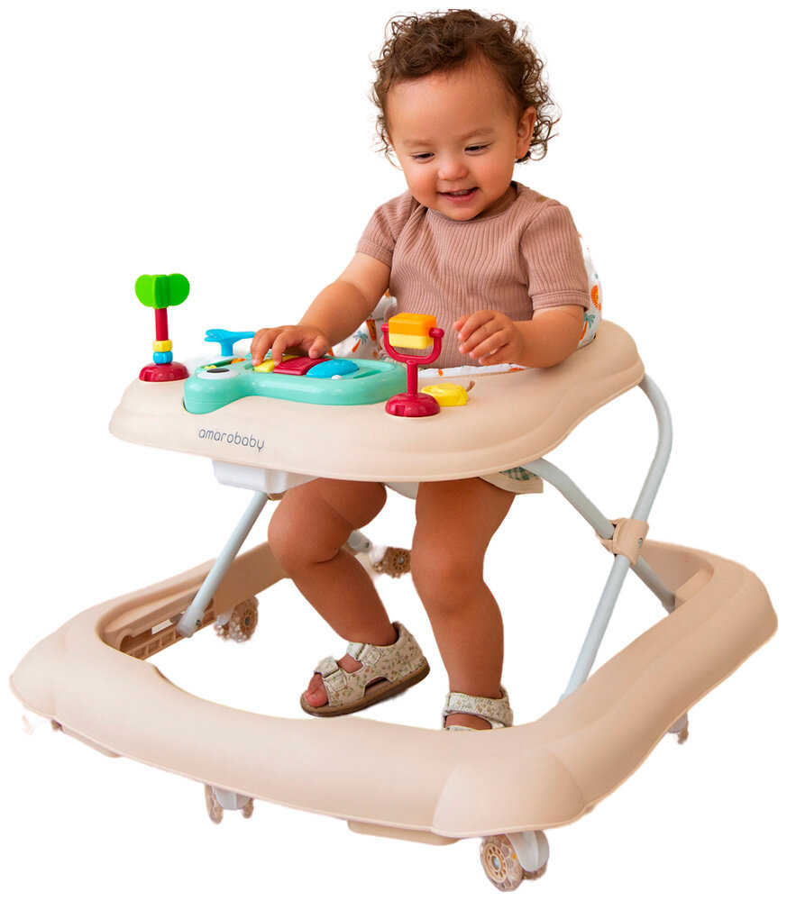 Xодунки Amarobaby с электронной игровой панелью First Steps AB23-21FS-03, бежевый