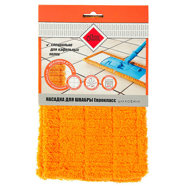 HOMEQUEEN Еврокласс насадка для поломоя для плитки 43х13см микрофибра для влажной уборки