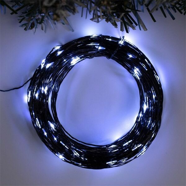 Гирлянда нить Белый 200 LED черная нить, IP20, 12V 20м Распродажа!
